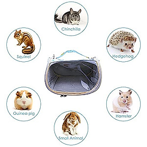 HOMEYA Guinea Pig Carrier Bag,Small Animal Pet Hamster Carrier Portable Breathable Outgoing Sling Bag for Ferret Hedgehog Chinchilla Rat Sugar Glider with Shoulder Strap Outdoor,Travel,Hiking-L(Ocean)