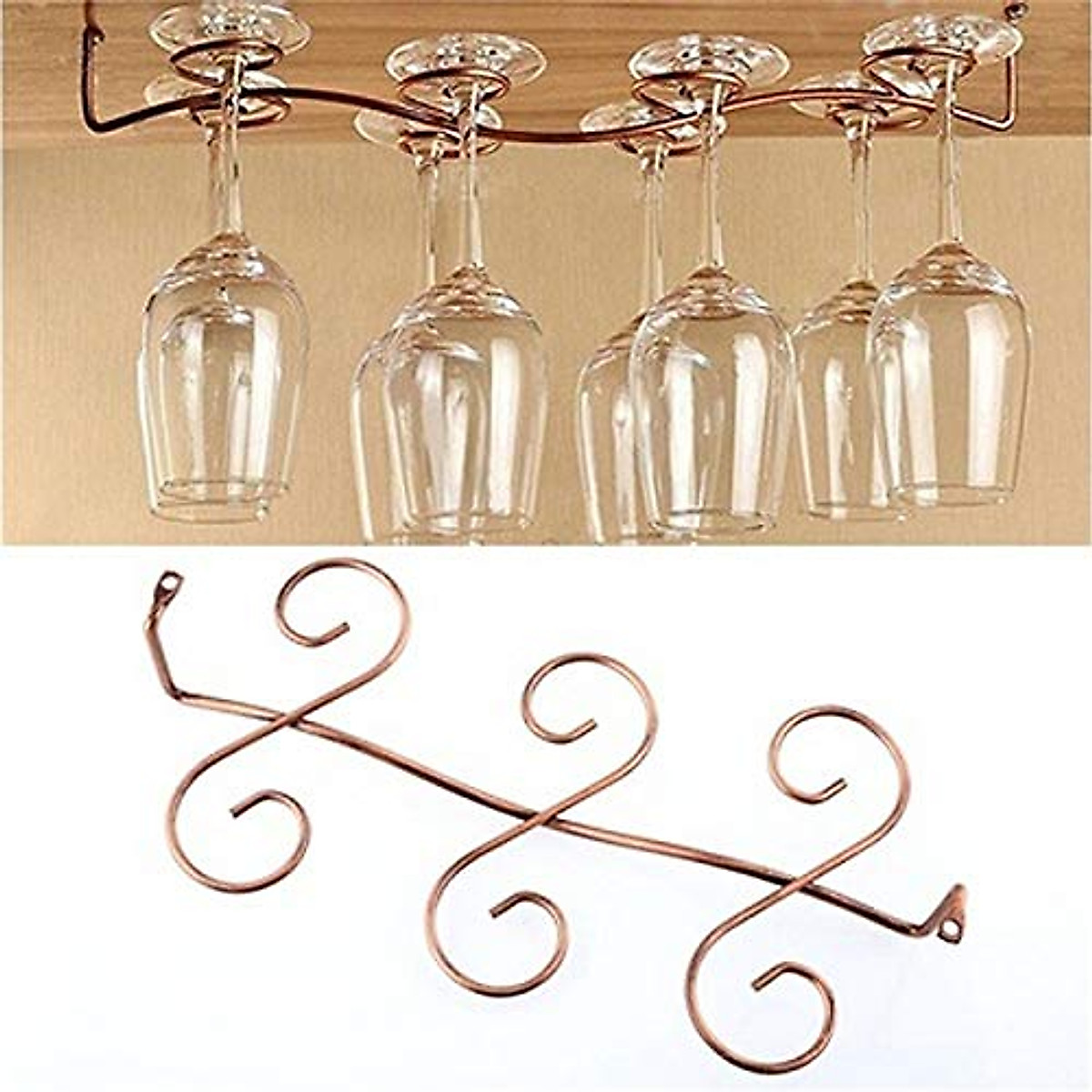 Red Wine Cabinet - 1pc 6 8 Wine Glass Rack Stemware Hanging Under Cabinet Holder Bar Screws - Copper Free Steel Short Carlisle Under Rubbed Large Commercial Stainless Glass Stemware Bronze In