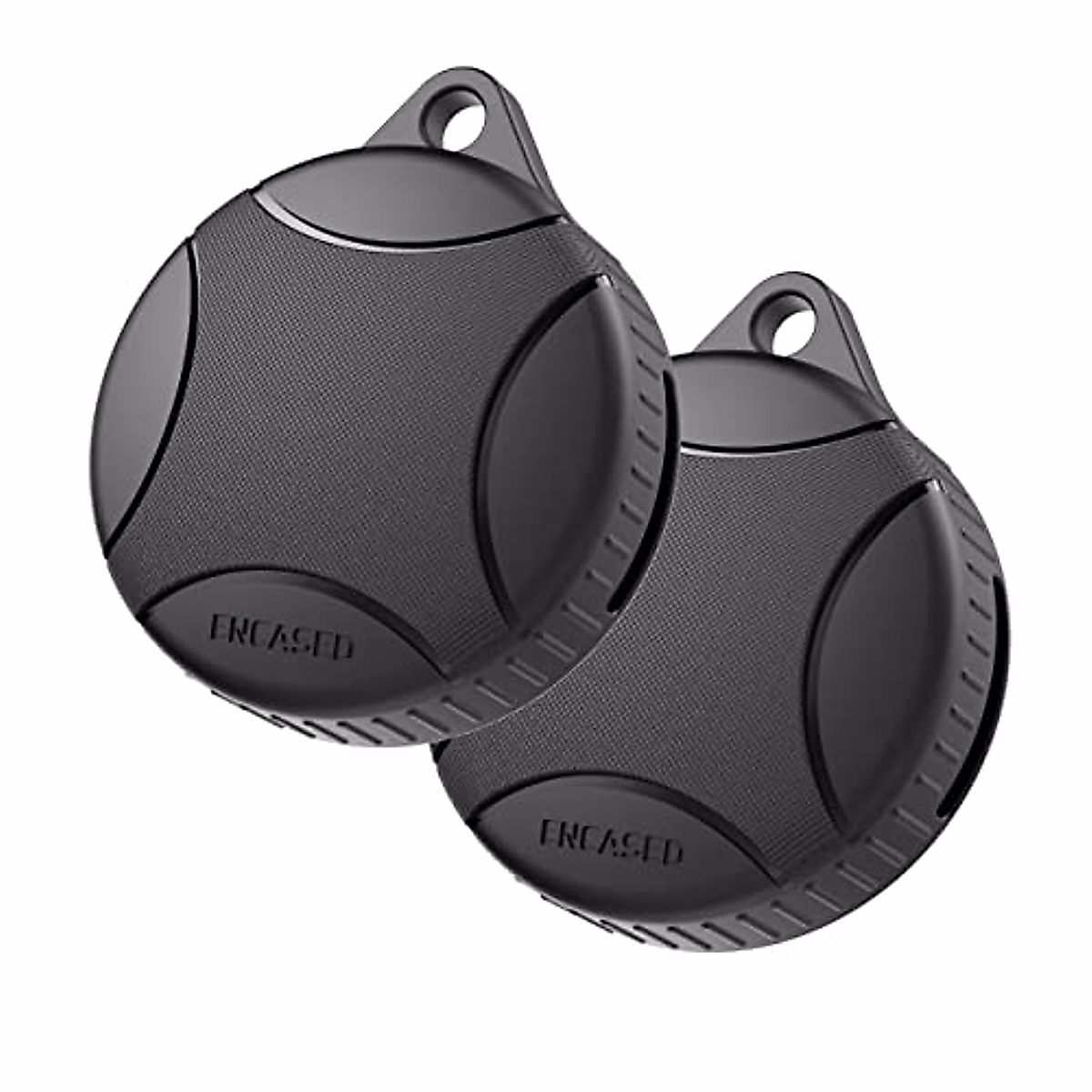 Encased Waterproof Airtag Case Compatible with Apple Airtag Keychain Holder Black - 2 Pack