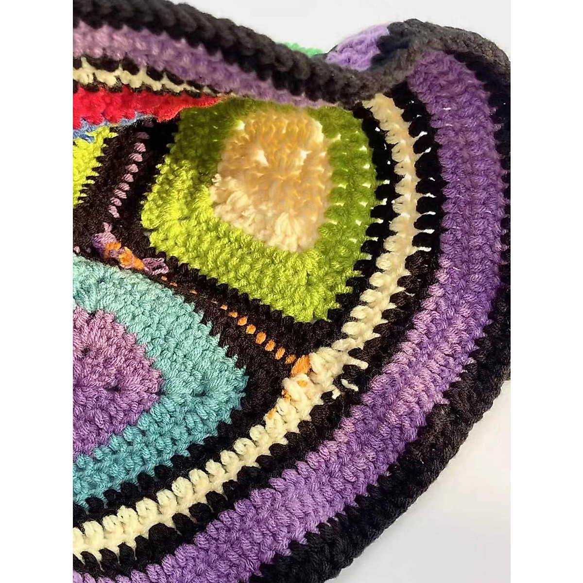 QWINEE Crochet Bucket Hat Colorblock Crochet Straw Hat Foldable Packable Knitted Fishing Hat Boho Daily Life Beach Hat for Women Multicolor