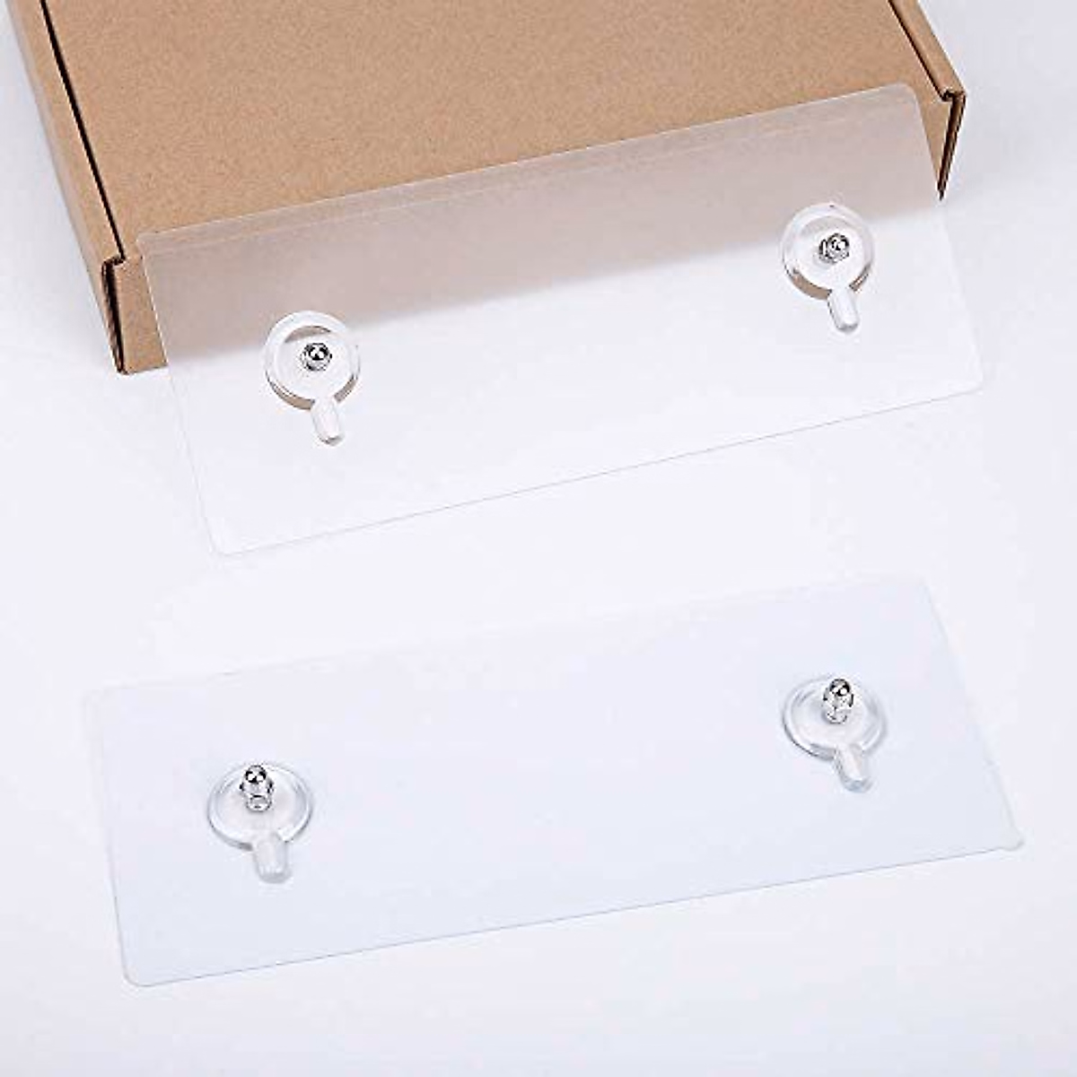 Vdomus Acrylic Shower Corner Shelf 2 Pack in a Set & 4 Pieces Transparent Adhesives for No Drilling Shower Wall Shelf