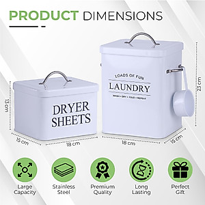 Laundry Soap Container and Dryer Sheet Container for Laundry Room Organization and Storage, Farmhouse Laundry Room Decor, Laundry Containers, Laundry Detergent Container, Laundry Powder Container
