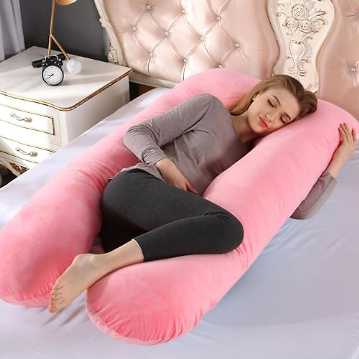 BOSONS U Shaped Pregnancy Pillow, Soft Support Pregnancy Pillows Full Body Maternity Pillow with Removable Cover, Sleeping Pillow for Pregnant Women and Side Sleepers.