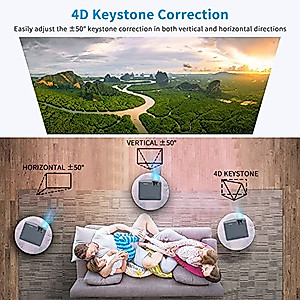 2023 New Mini Projector with 2.4/5G WiFi & Bilateral Bluetooth,7500LM FHD 1080P Native Outdoor Portable Video Projector with Android 9.0, 4K Home Theater Projector with HDMI/USB,Laptop,Phone,TV Stick