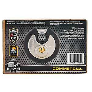 BRINKS Heavy Duty Padlocks & Keys 4 Pack 70mm Stainless Steel Keyed Alike Commercial Discus Keyed Lock for Storage Shed Garage Locker Sliding Doors Cabinets & More Round with Boron Shackle, Black