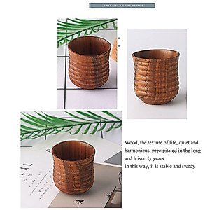 Wooden Tea Cups 4 Pack Top-Grade Natural Solid Wood Tea Cup Wine Mug for drinking Tea Coffee Wine Beer Hot Drinks