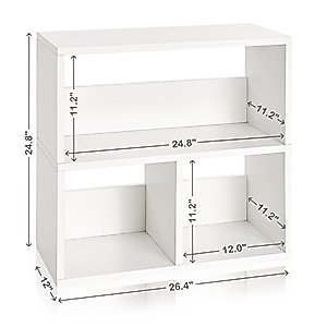 Way Basics Collins Cubby Organizer, Bookcase Storage and Shelving (Tool-Free Assembly and Uniquely Crafted from Sustainable Non Toxic zBoard Paperboard), White