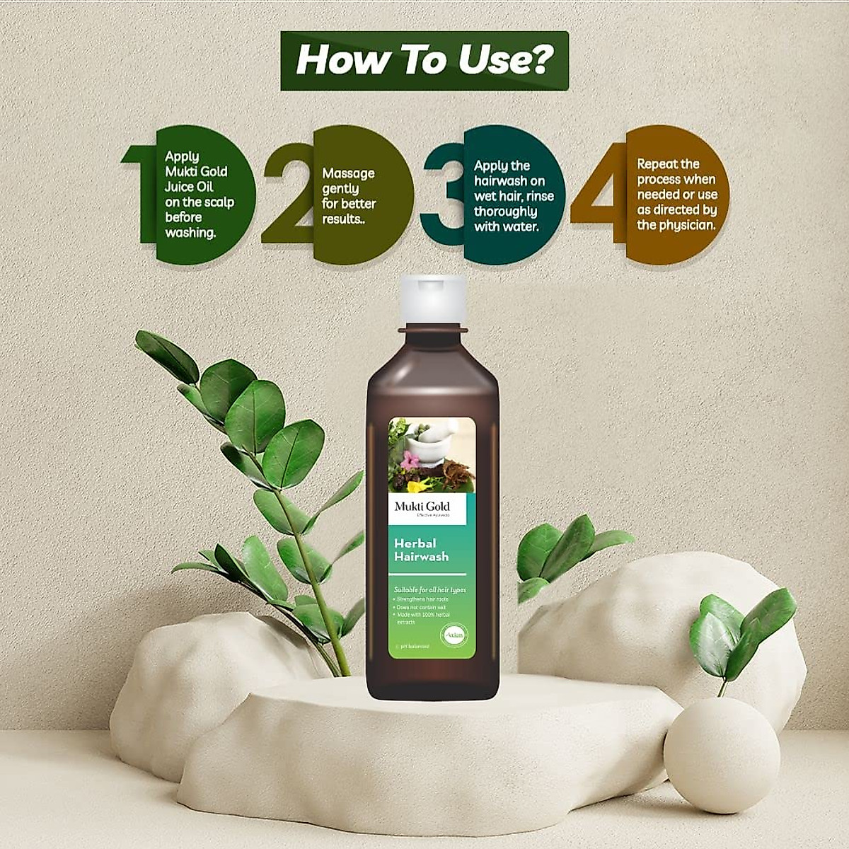 Axiom_Ayurveda Mukti Gold Hairwash Shampoo (200 ml)