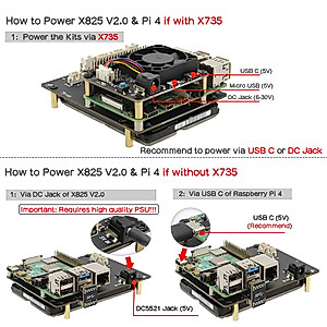 Geekworm for Raspberry Pi 4 SATA Storage, X825 V2.0 2.5 inch SATA HDD/SSD Expansion Board UASP Supported Compatible with Raspberry Pi 4 Model B 1GB/2GB/4GB/8GB Only(Not Include Raspberry Pi)