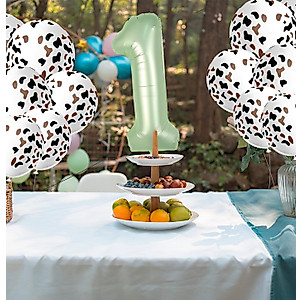 Number 1 Balloon 40 Inch Sage Green Number Balloon Foil Mylar Balloon for Boys Girls 1st Birthday Wedding Anniversary Jungle Party Decoration Supplies large Number Balloons