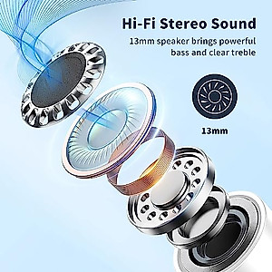 Wireless Earbuds,Bluetooth 5.3 Headphones Build in Noise Cancelling, Bluetooth Earbuds With LED Power Display, Hi-Fi Stereo, Touch Control, Waterproof/Sweatproof Wireless Headphones for iOS/Android