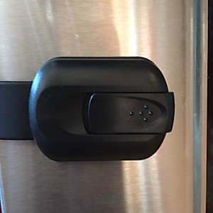 BabyKeeps Child Safety Locks - Latches to Baby Proof Cabinets, Drawers, Appliances - No Drilling - Plus Extra 3M Adhesive Included - Adjustable Length (Black)