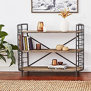 Ashley Furniture Signature Design - Flintley Bookcase - Brown/Gunmetal
