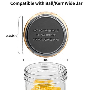 5PACK Wooden Mason Jar Lids Compatible with Ball/Kerr Wide Mouth Jar, Reusable Acacia Wood Canning Jar Lids Fit Ball Jar Mason, Mason Jar Dry Food Storage Lids 5PCS,Brown