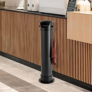 JINHZIXIU Knock Box for Coffee Grounds Commercial Floor Standing Knockbox with Removable Base Coffee Knock Box Commercial Coffee Grind Collection Dump Bin (Black)