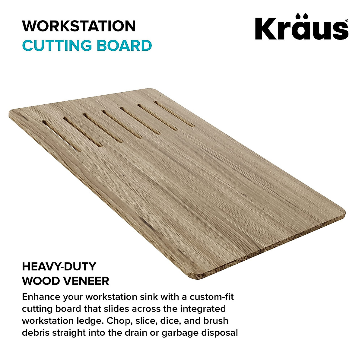 Kraus KCB-WS301SA Kore Cutting Board, 16 7/8" x 11"