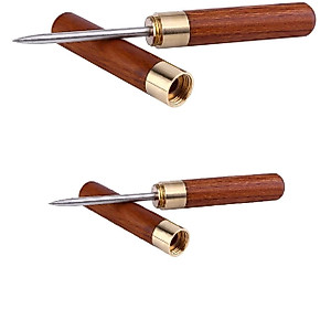 Viktorwan Stainless Steel Ice Picks with Wooden Handle and Safety Cover for Kitchen, Bars, Bartender,Picnics, Camping, And Restaurant, (2 Pcs, 9" + 6.7")