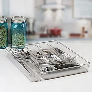 Kitchen Details 6 Compartment X-Large Cutlery Tray, Clear