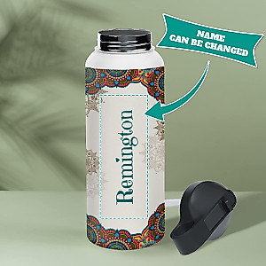 winorax Turtle Water Bottle Personalized Sea Turtles Mandala Stainless Steel Insulated Sport Sports Bottles 32oz 18oz 12oz Custom Name Birthday Christmas Customized Gifts For Women Girls Stuff