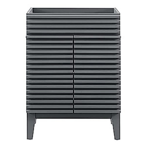 Modway Render Modern Style Wood Bathroom Vanity Cabinet in Gray