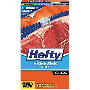 Hefty Slider Freezer Bags, Gallon, 70 Count