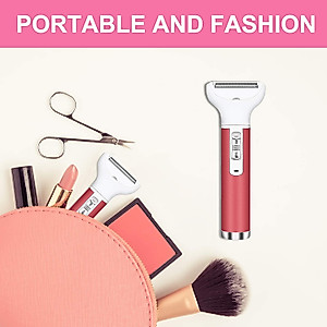 Hair Remover for Women, Painless 5 in 1 Waterproof Lady Electric Shaver USB Rechargeable, Womens Facial Shaver for Bikini,Nose Hair,Eyebrow,Arm,Leg Facial Hair Remover (Pink)