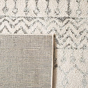 SAFAVIEH Tulum Collection 8' x 10' Ivory/Grey TUL270A Moroccan Boho Distressed Non-Shedding Living Room Bedroom Dining Home Office Area Rug