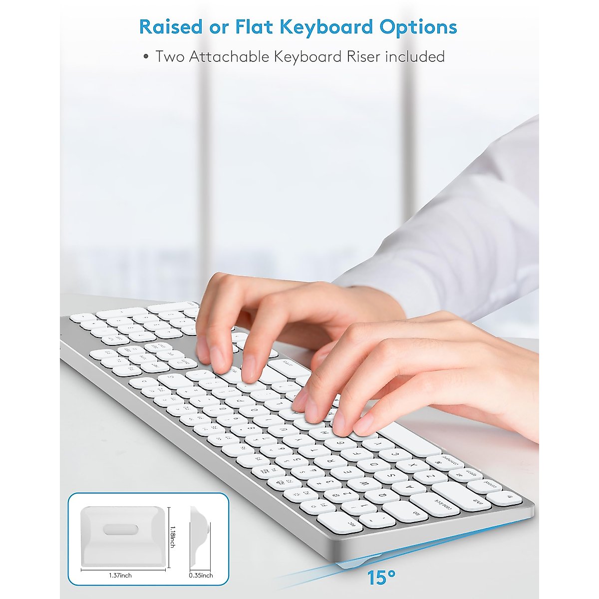 Aluminum USB Wired Keyboard with Numeric Keypad for Apple Mac Pro, Mini Mac, iMac, iMac Pro, MacBook Pro/Air