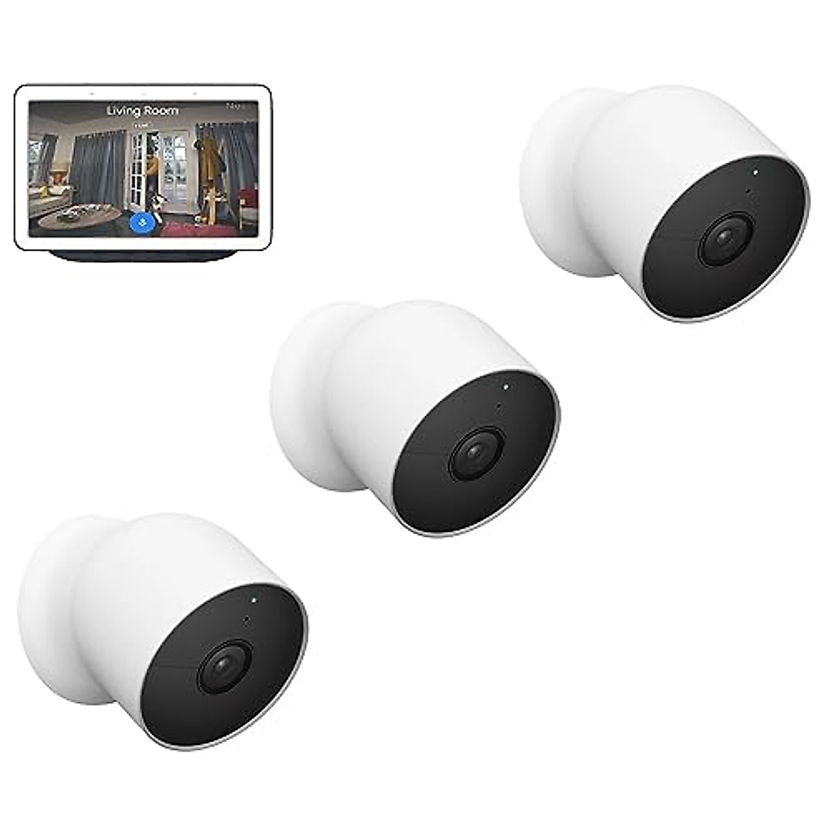 Google Nest Cam Battery Wireless Outdoor Camera and Screen Bundle (Triple Camera and Screen)