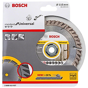 Bosch Professional 1x Standard for Universal Diamond Cutting Disc (for Concrete, Reinforced concrete, Ø 115x22.23 mm, Accessory Small Angle Grinder)