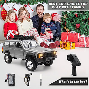 Leopmase RC Rock Crawler,1:12 Scale Remote Control Car, 4x4 Offroad Crawler Remote Control Truck for Adults, Waterproof Outdoor RC Hobby Grade Car, W/Light All Terrains Vehicle Kids Age 8-13 Gifts