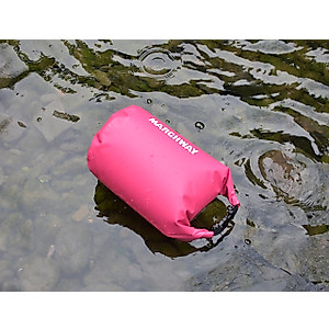 MARCHWAY Floating Waterproof Dry Bag Backpack 5L/10L/20L/30L/40L, Roll Top Sack Keeps Gear Dry for Kayaking, Rafting, Boating, Swimming, Camping, Hiking, Beach, Fishing (Pink, 20L)