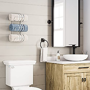 Wallniture Boto Bathroom Towel Rack Wall Mounted Bathroom Organizer, Bath Towel & Hand Towel Holder, 3 Sectional Bathroom Storage Rack Chrome Straight Shape