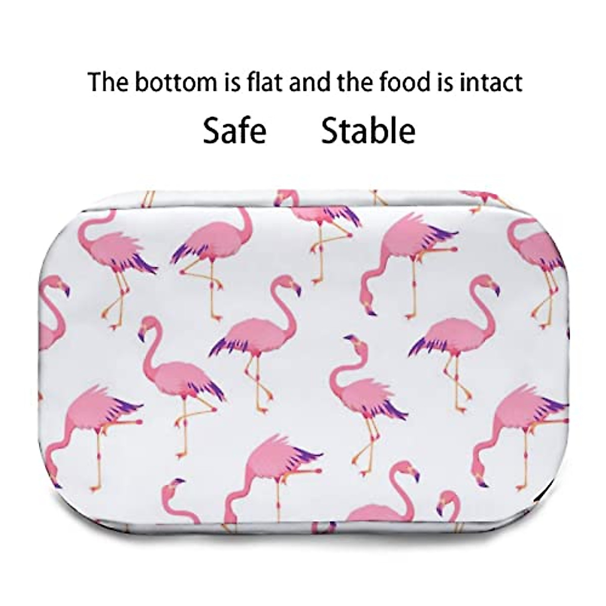 Funny Pink Flamingos Printed Lunch Box Tote Bag with Handles and Shoulder Strap for Men Women Work Picnic
