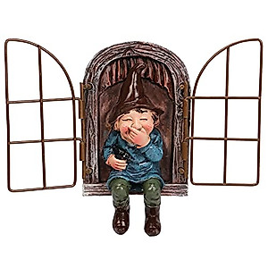 INNOLITES Elf Out The Door Tree Hugger Garden Decor, Garden Gnome Statue Garden Peeker Yard Elves Unimaginable Tree Sculpture Outdoor Gnomes Garden Decoration(Garden Gnomes) (Garden gnome B)