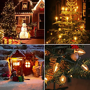 KGC 8 Pack LED Night Light Bulbs, C7 Shatterproof Replacement Led Light Bulb for String Light, E12 Base Salt Lamp Bulbs, 0.6W Equivalent to 7W, Warm White 2200K, 50LM.