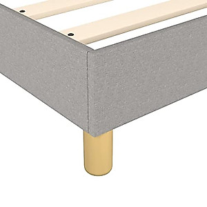 vidaXL Box Spring Bed Frame Home Indoor Bed Accessory Bedroom Upholstered Double Bed Base Furniture Light Gray 72"x83.9" California King Fabric