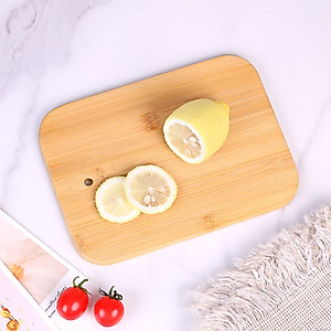 Bamboo Cutting Board Set for Kitchen,Small Cutting Boards with Holder,Serving Boards for Sandwich Cheese Meal Breakfast