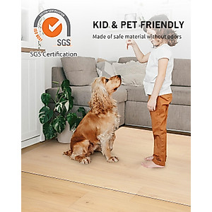 Clear Floor Mat for Home, 4'×6' Large Non-Slip Plastic Rug for Under Kitchen Table, Durable Waterproof Vinyl Area Mat for Baby Spills, Dog Accident, Anti-Scratch Floor Protector for Living Room