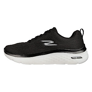 Skechers Women's GO Walk Hyper Burst-Space Insight Sneaker, Black/White, 7