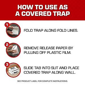 Tomcat Glue Boards with Immediate Grip Glue for Mice, Cockroaches, and Insects, Use Flat or Covered, Ready-To-Use, 4 Traps