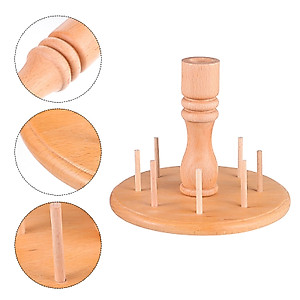 SEWACC Wooden Spool Holder Sewing and Embroidery Thread Rack and Organizer Thread Rack for Sewing Quilting Embroidery Hair- braiding 16cm