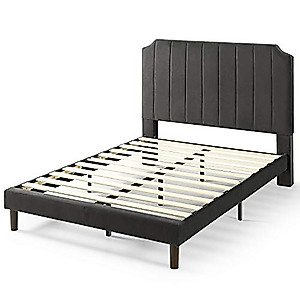 ZINUS Charlotte Upholstered Platform Bed Frame, Mattress Foundation, Wood Slat Support, No Box Spring Needed, Easy Assembly, Queen