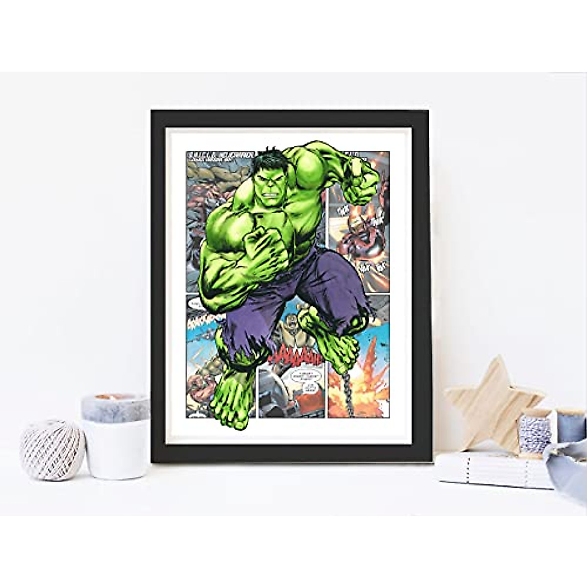Superhero Posters for Boys Room - 8x10 Inches Set of 9 UNFRAMED - Superhero Wall Art - Superhero Wall Decor - Superhero Comics Characters for Boys Room Nursery Kids Rooms Bedrooms Toddlers Teens Bathrooms Girls Rooms by EOM Art & Design