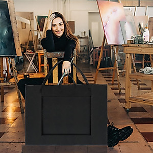 BUSOHA Large Clear Mesh Vinyl Bag with Handle and Zipper/Waterproof Art Storage Bag for Artworks, Charts and Teaching Material Multipurpose -19 x 25 Inch