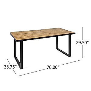 Christopher Knight Home Requeta Outdoor Dining Sets, Black + Teak