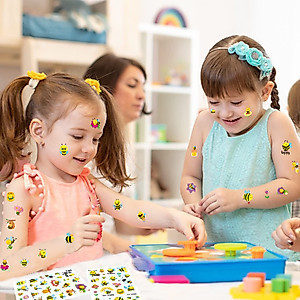 Cute Bumble Bee Temporary Tattoo Stickers 505 Count summer Spring Summer Fairy Bee Party Favors Goodie Gift Bags Decor Waterproof Fake Tattoos Art Craft for Kids Birthday Party Supplies Gifts