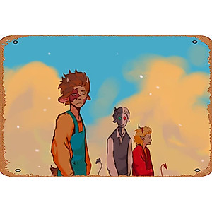 Muecddoa Classic character movie clips Metal Sign - Tubbo (Youtuber), TommyInnit (Youtuber), Ranboo (Youtuber) - Funny Novelty Retro Art Wall Decor for Home Gate Garden Bars Restaurants Music Cafes Office Store Pubs Club Movie Tin Sign Gift 12x8 INCH Plaq