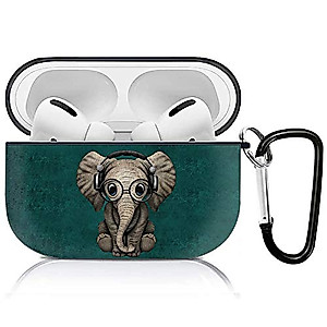 ZacharyMarcus Compatible with AirPods Pro Case, Premium TPU Shockproof Protective Cover for AirPods Pro, for AirPods Pro Charging Case Headphone Case with Keychain - (NO LED Light) (Elephant)