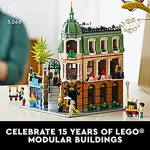 LEGO Icons Boutique Hotel 10297 Modular Building Display Model Kit for Adults to Build, Set with 5 Detailed Rooms Including Guest Rooms and Gallery